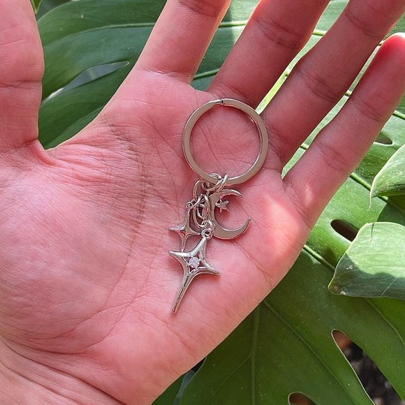 Accessories | Y2k 200s Star Moon Pendant Keyring For Keychain | Poshmark